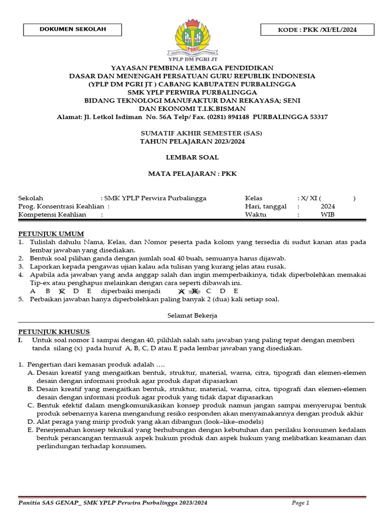Kop Soal X Dan Xi | PDF | Seni