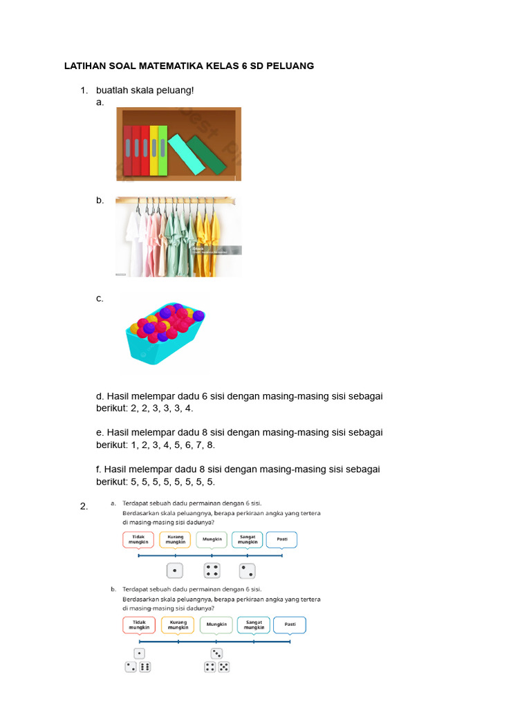 Latihan Soal Peluang Kelas 6 SD | PDF