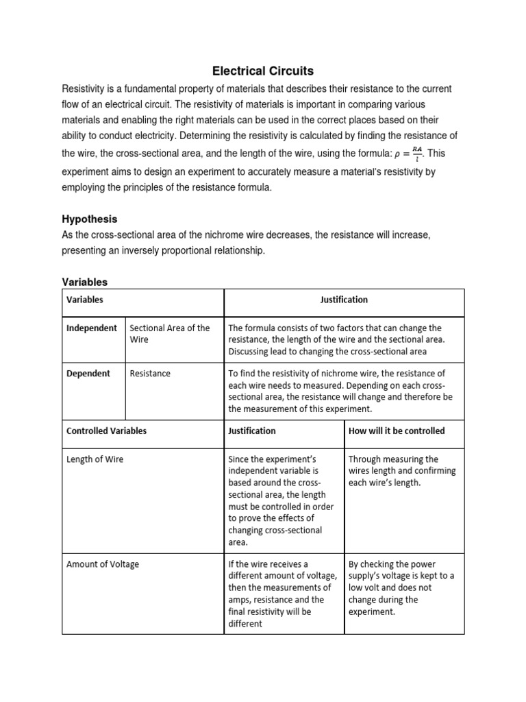 Physics Practical Report - Electrical Circuits | PDF | Electrical ...