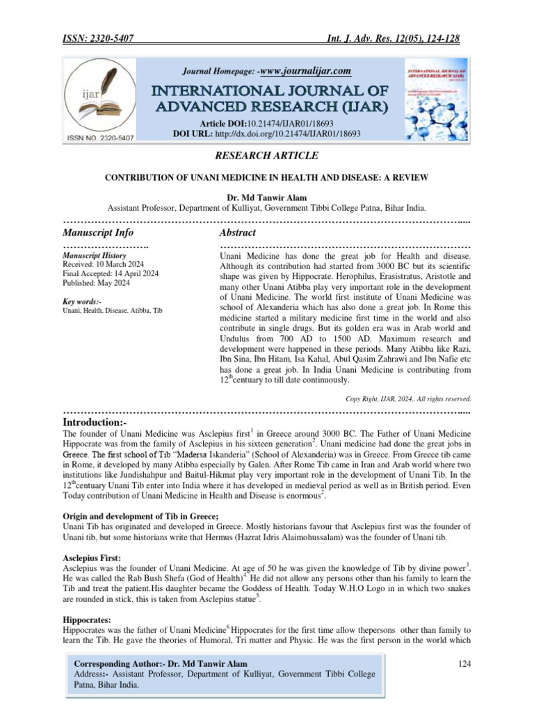 Unani Medicine's Historical Impact | PDF | Medicine