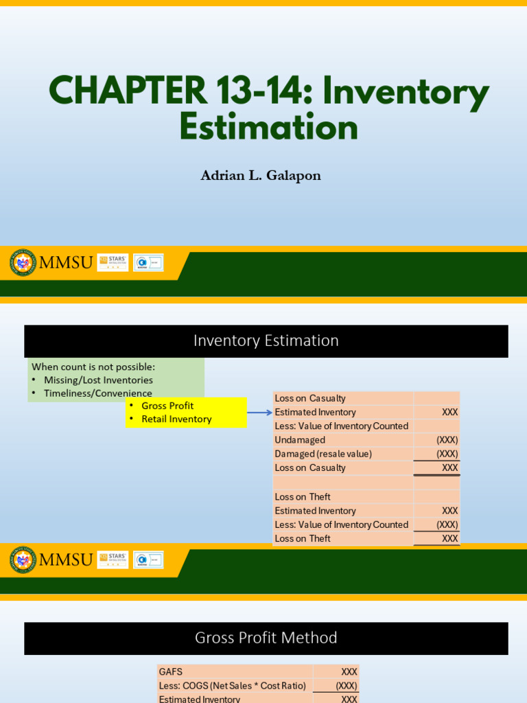 Accounting 101 Chapter 13 14 Inventory Estimation | PDF | Inventory | Cost Of Goods Sold
