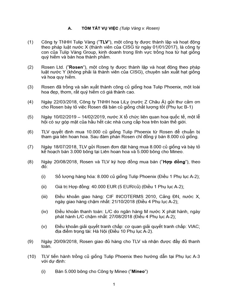 TLV v. Rosen. Lập Luận Của TLV - VNQN.00 | PDF