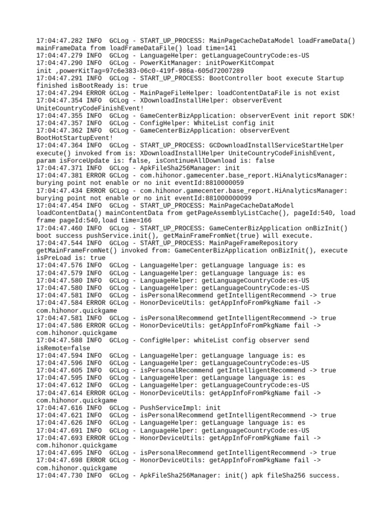 GameCenter Startup and Errors Log | PDF | Networking Standards | Web Development