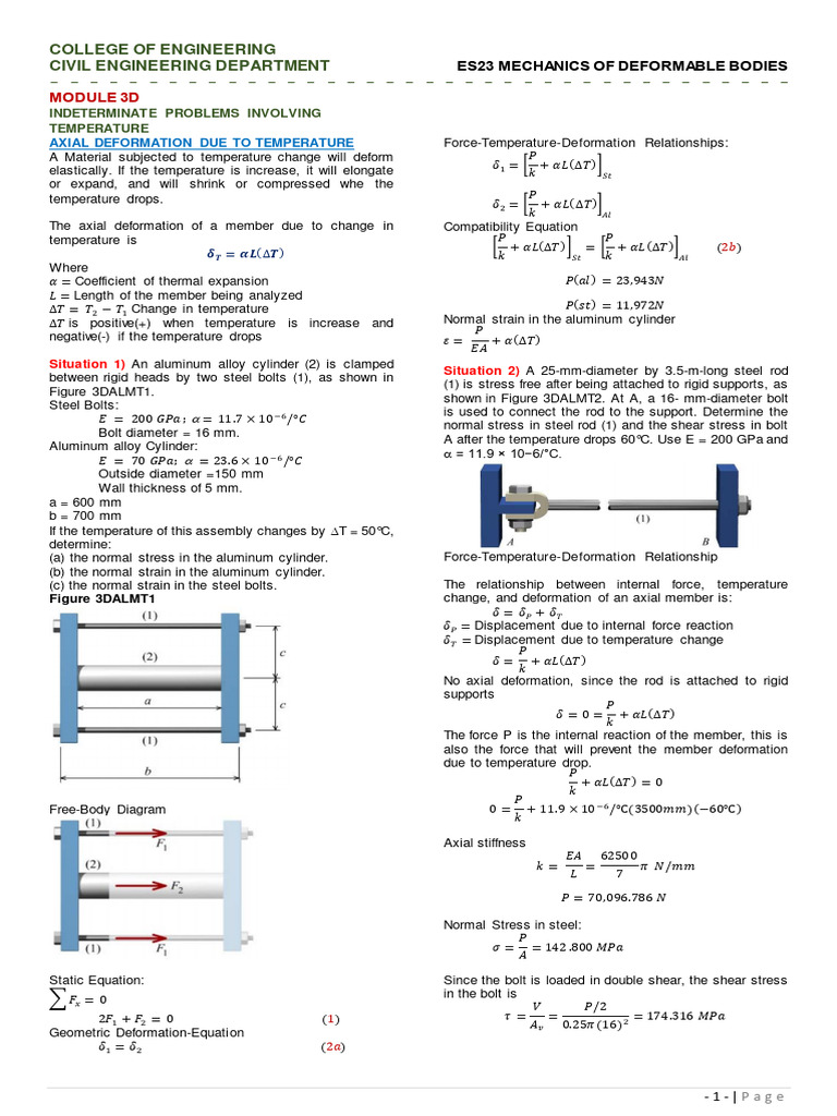 Temperature-Induced Deformation Analysis | PDF | Deformation (Engineering) | Stress (Mechanics)
