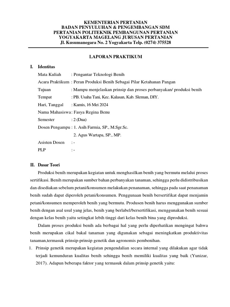 Fasya Regina Benu - 2TB2 - PTB | PDF | Teknologi & Rekayasa