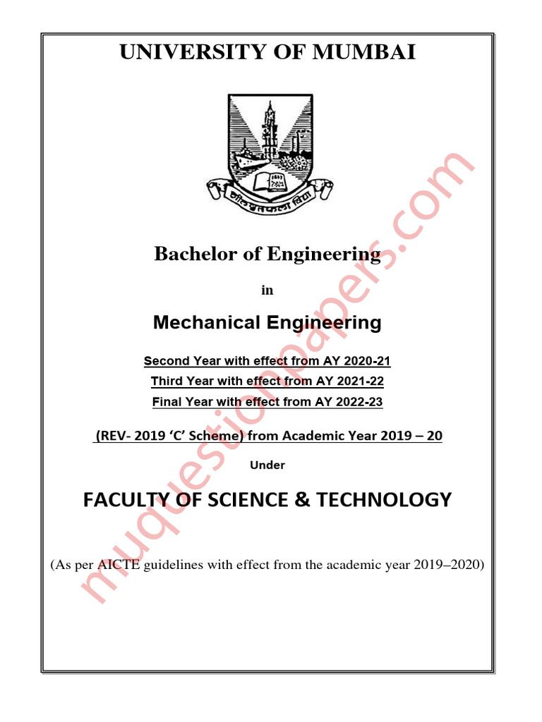 Be Mechanical Engineering Second Year Se Semester 4 Rev 2019 C Scheme | PDF | Fluid Mechanics ...