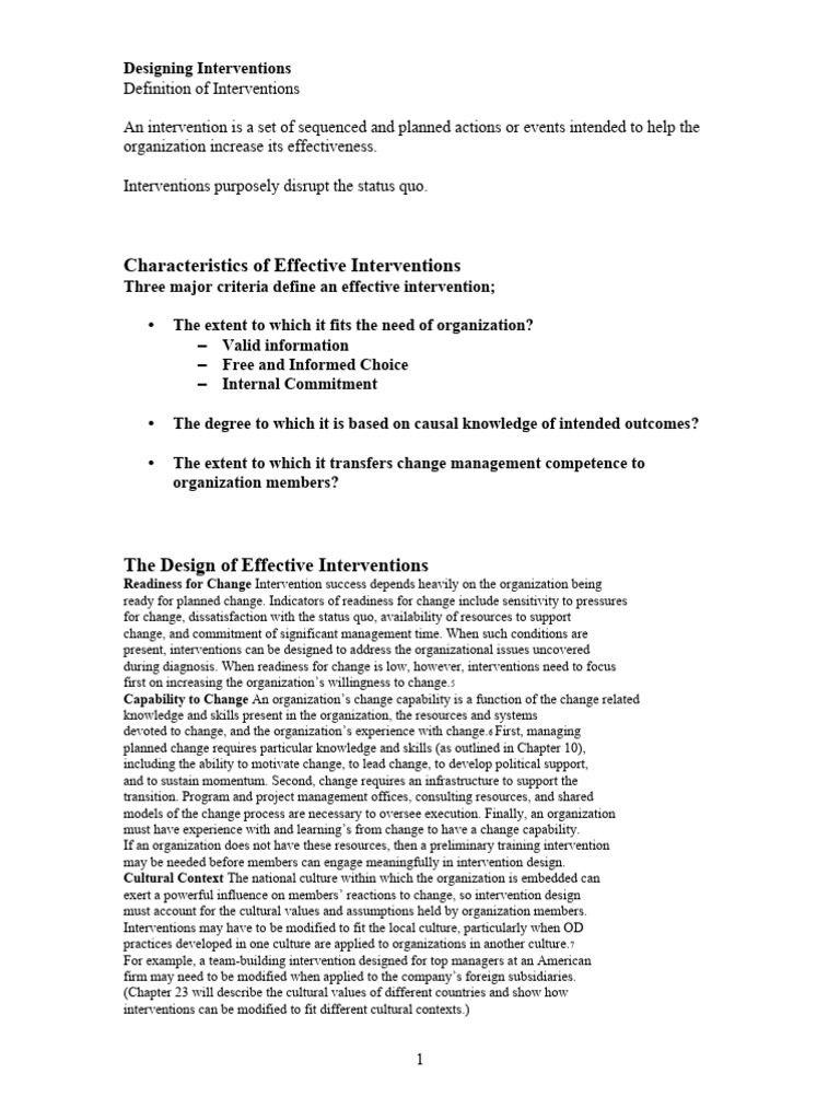 Designing Interventions | PDF | Strategic Management | Human Resources