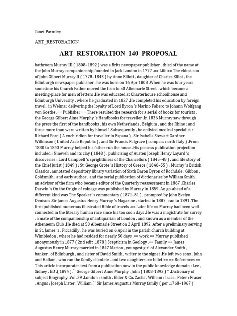 Art Restoration 140 Proposal | PDF