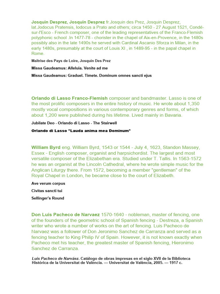 Make A List of The Most Important Forms From The Renaissance | PDF