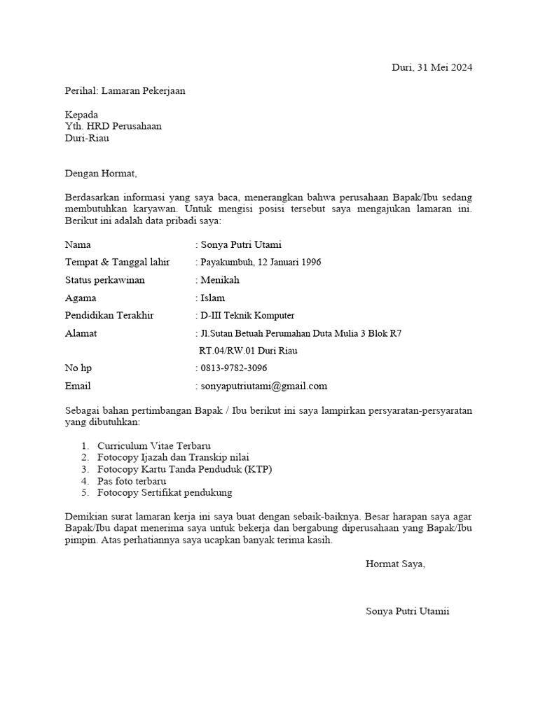 Sonya Putri Utami | PDF