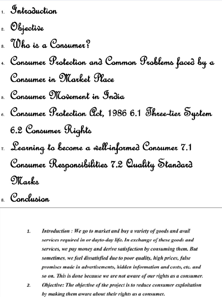 Consumer Rights Class 10 Project File | PDF