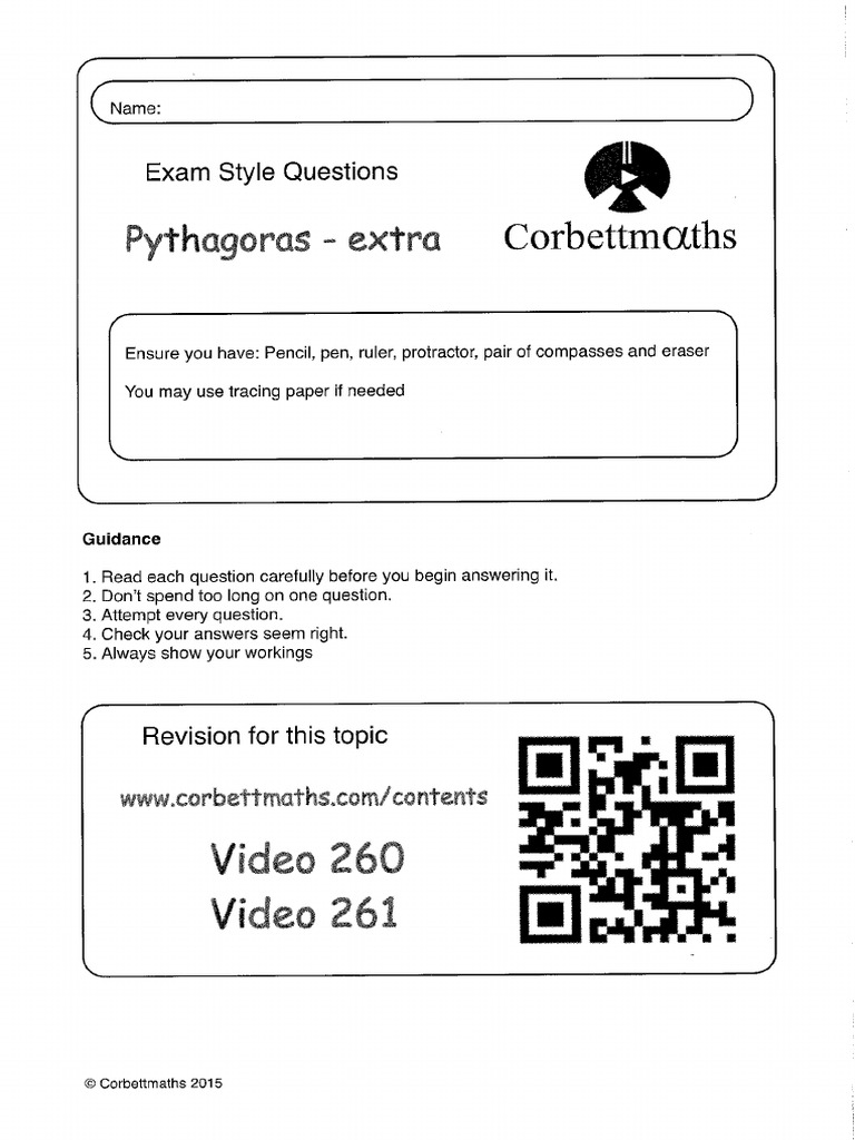 Pythagoras Extra Answers | PDF