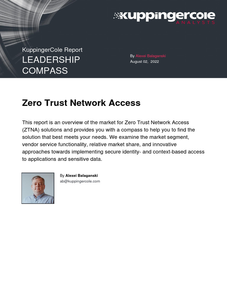 2022 - KuppingerCole - ZTNA Leadership Compass | PDF | Cloud Computing | Computer Security