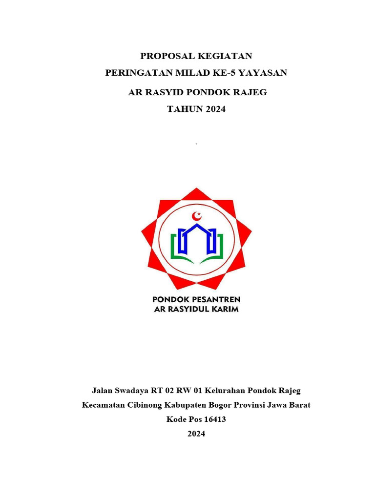 Proposal Milad Baru | PDF