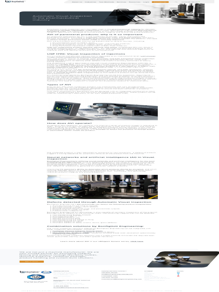 Automated Visual Inspection in Pharma | PDF