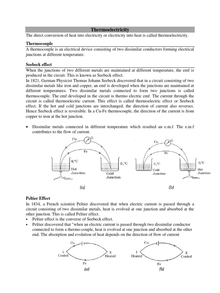 3 Thermoelectricity | Download Free PDF | Thermocouple | Materials Science