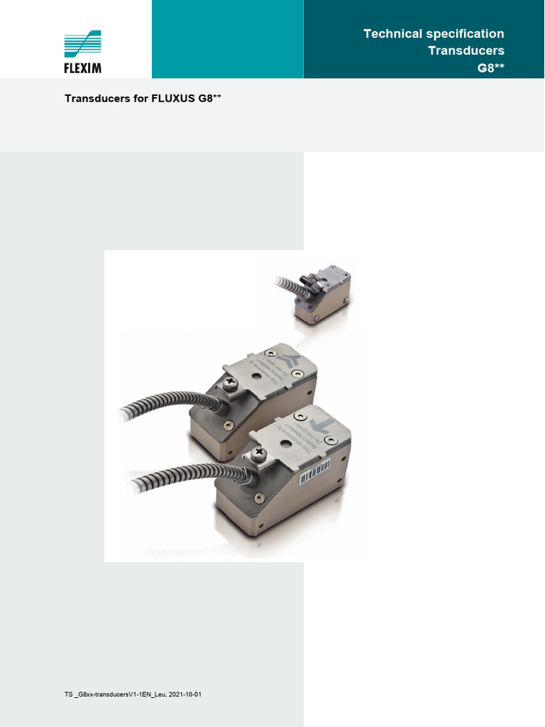 G8 Transducers Technical Specifications | PDF | Pipe (Fluid Conveyance ...