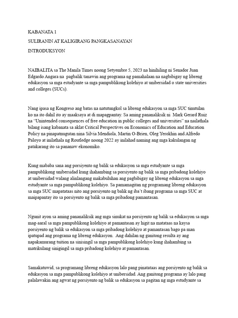 Chapter 1 Research Filipino | PDF