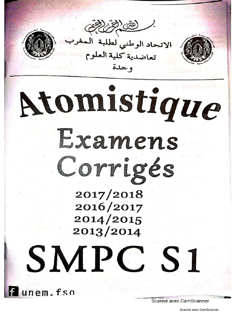 Examens Corrigés Atomistique | PDF