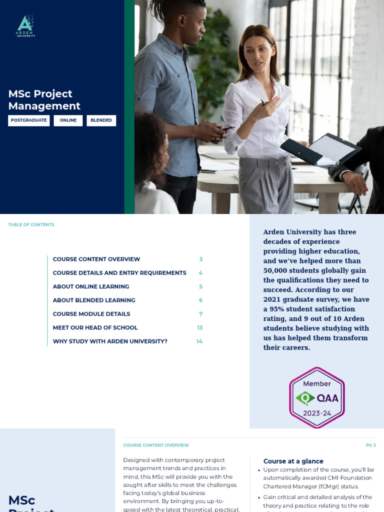 MSc Project Management Course Overview | PDF | Cloud Computing ...
