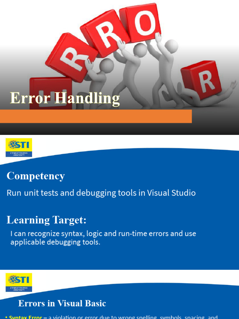 Grade 10 Computer Lesson 10 Error Handling | PDF | Computer Program | Programming