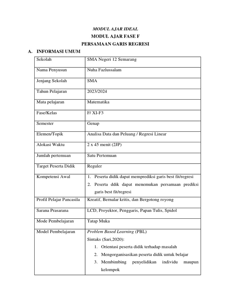 Uas Modul Ajar Ideal | PDF