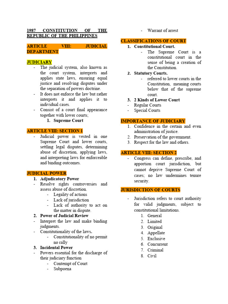 Article 8 - Hand Out | PDF | Supreme Court Of The United States ...