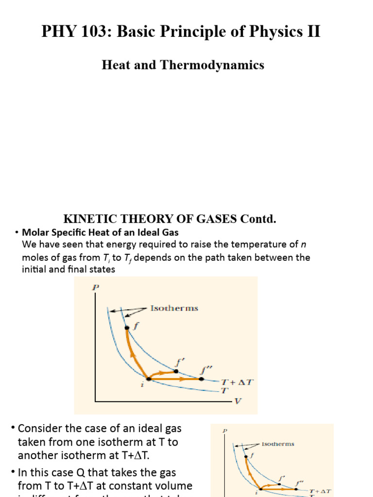 PHY 103 Lecture Note | Download Free PDF | Gases | Heat Capacity