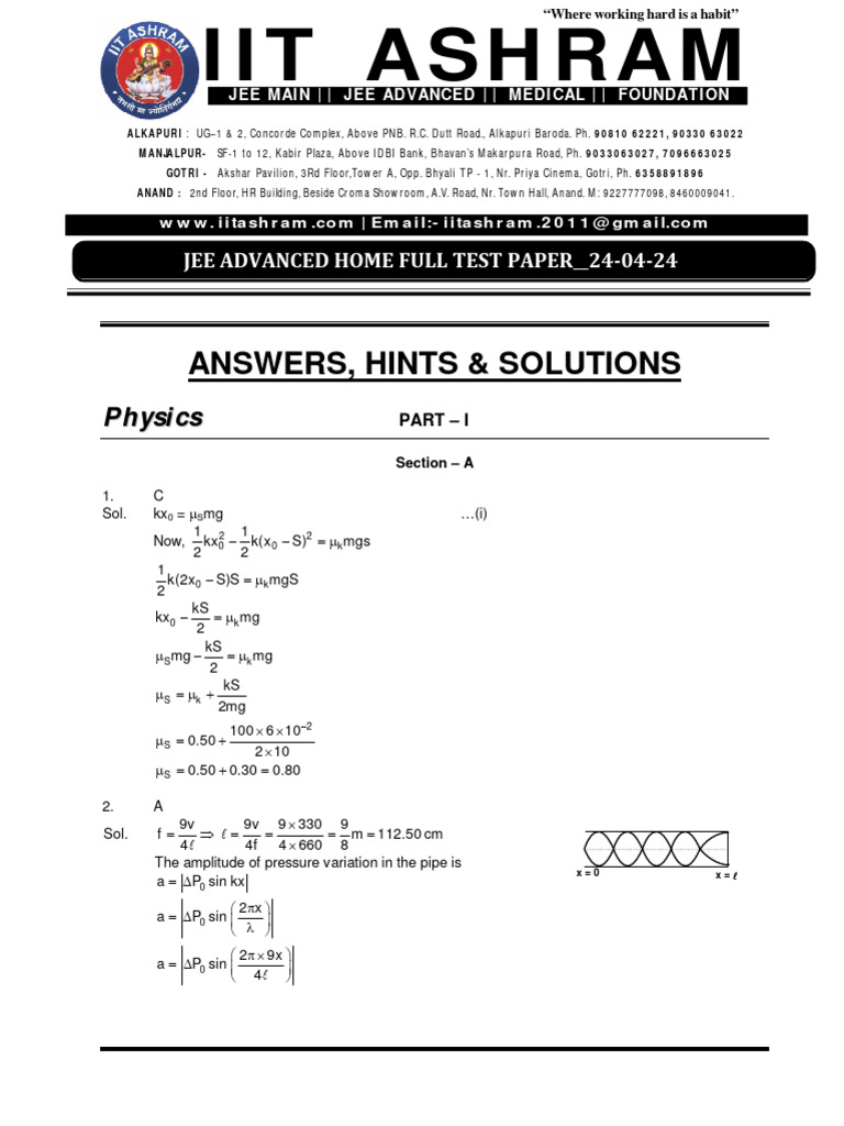 Physics Solutions for JEE Students | PDF | Physical Quantities | Physical Phenomena