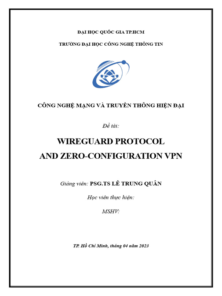 Báo Cáo So Sánh VPN Và Wireguard Protocol | PDF