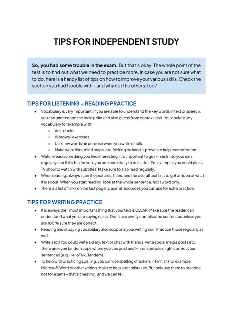 Study Tips | PDF | Vocabulary | Linguistics