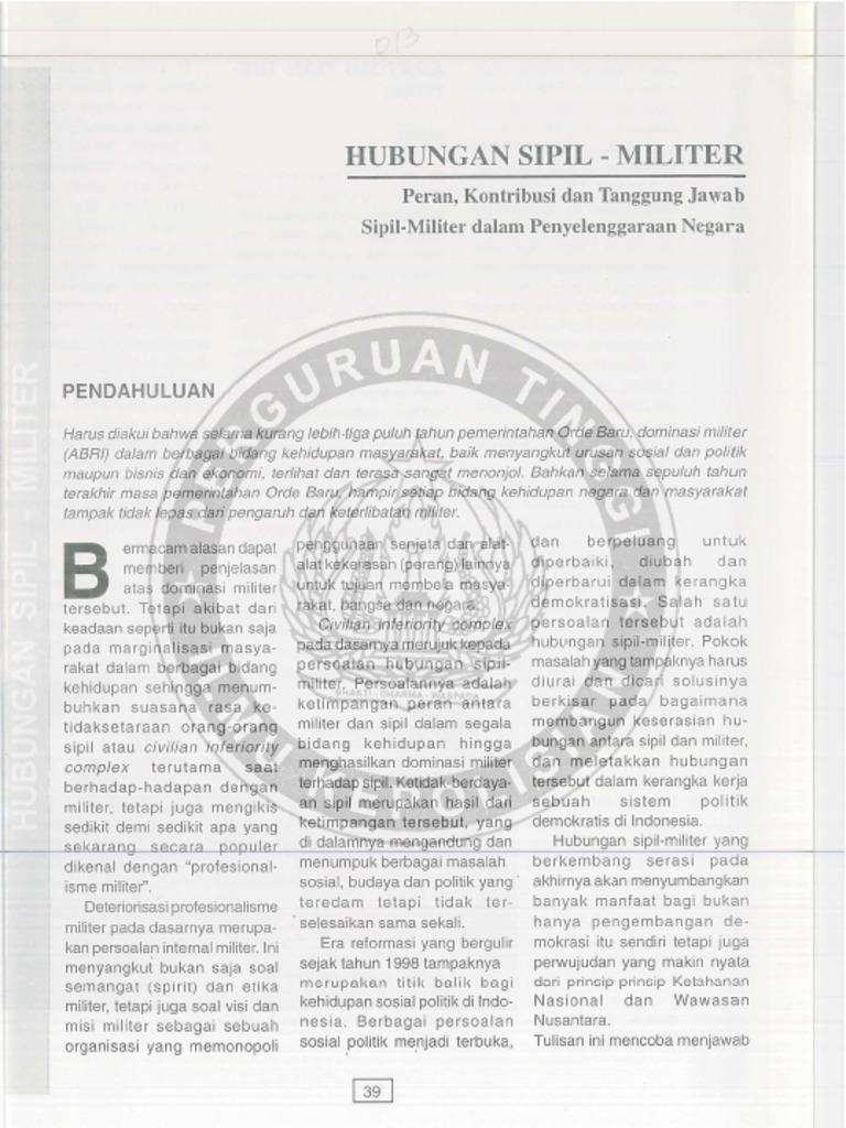 Hubungan Pemerintahan Militer | PDF