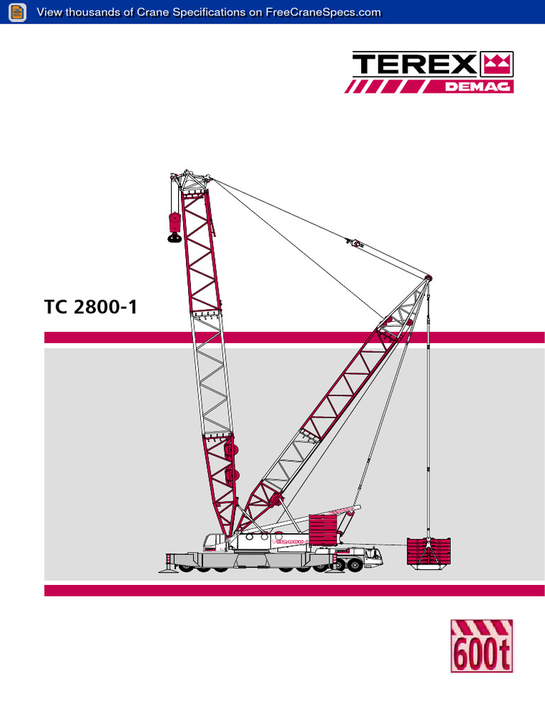 Terex Demag TC 2800 1 | PDF | Crane (Machine) | Industrial Equipment