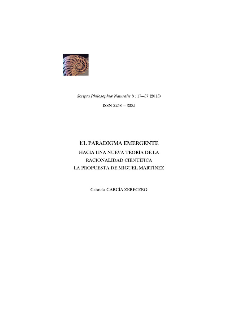 Paradigma Emergente de Miguel Martinez Miguelez | PDF