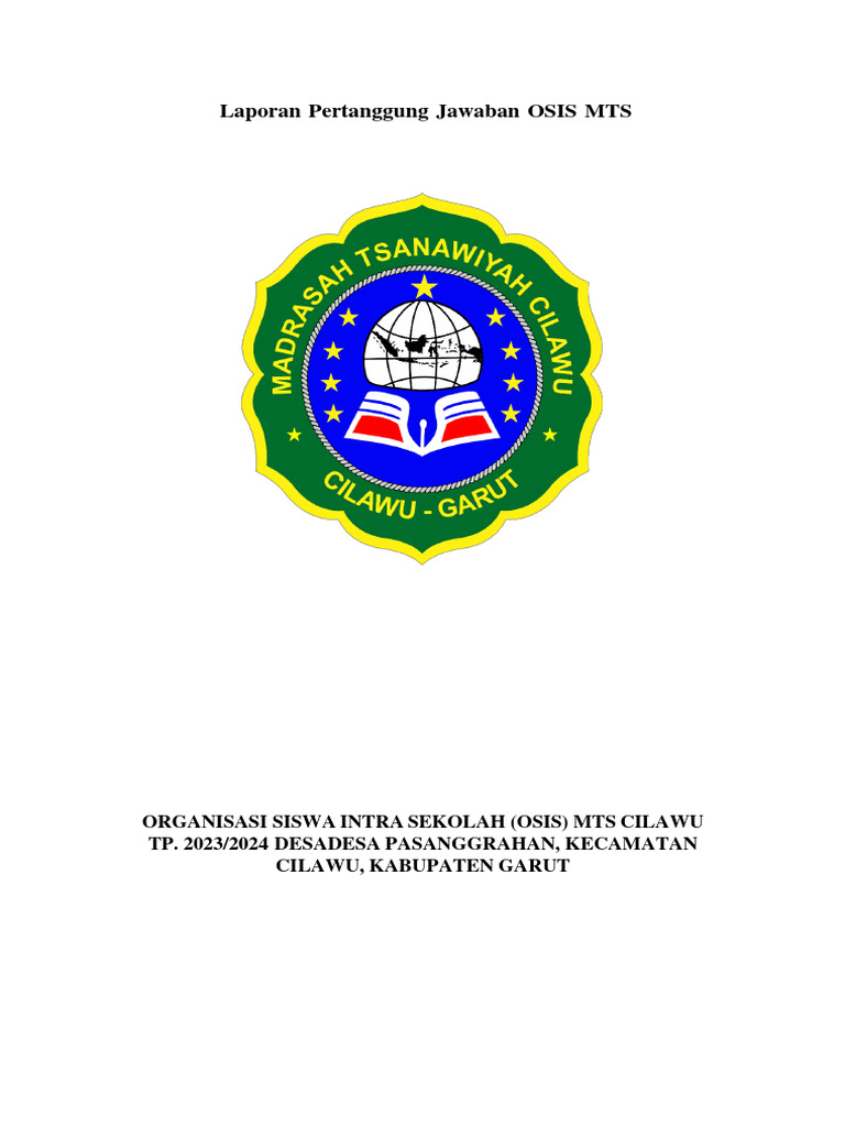 Contoh Laporan Pertanggung Jawaban OSIS MTS NEW | PDF