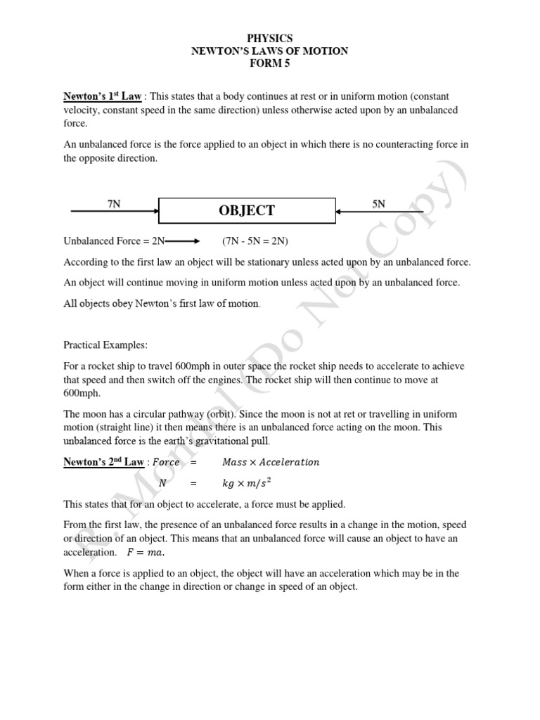 Physics - Laws of Motion | PDF | Force | Newton's Laws Of Motion