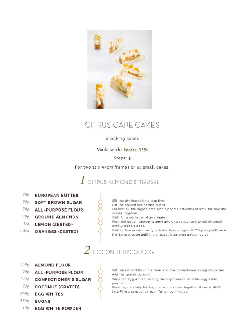 Citrus Cape Cakes Recipe Guide | PDF | Fruit Preserves | Cakes