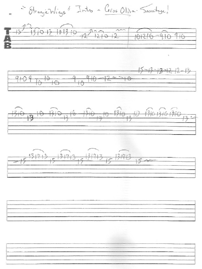 Strange Wings TAB | PDF