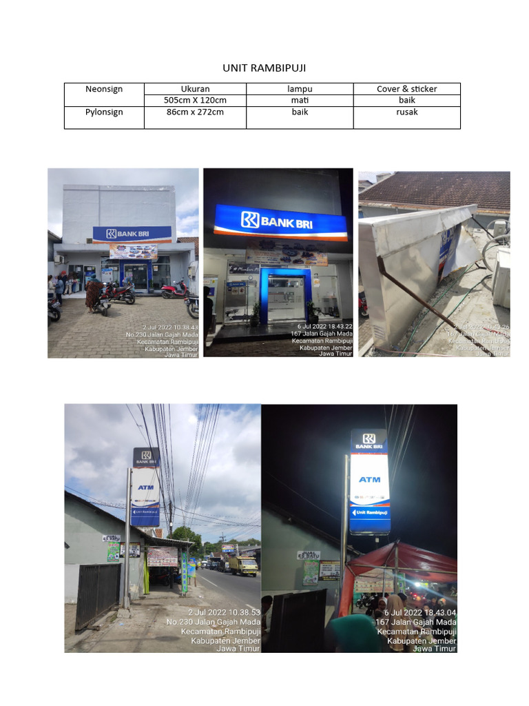 Data Neon&Pylon Unit Jember | PDF