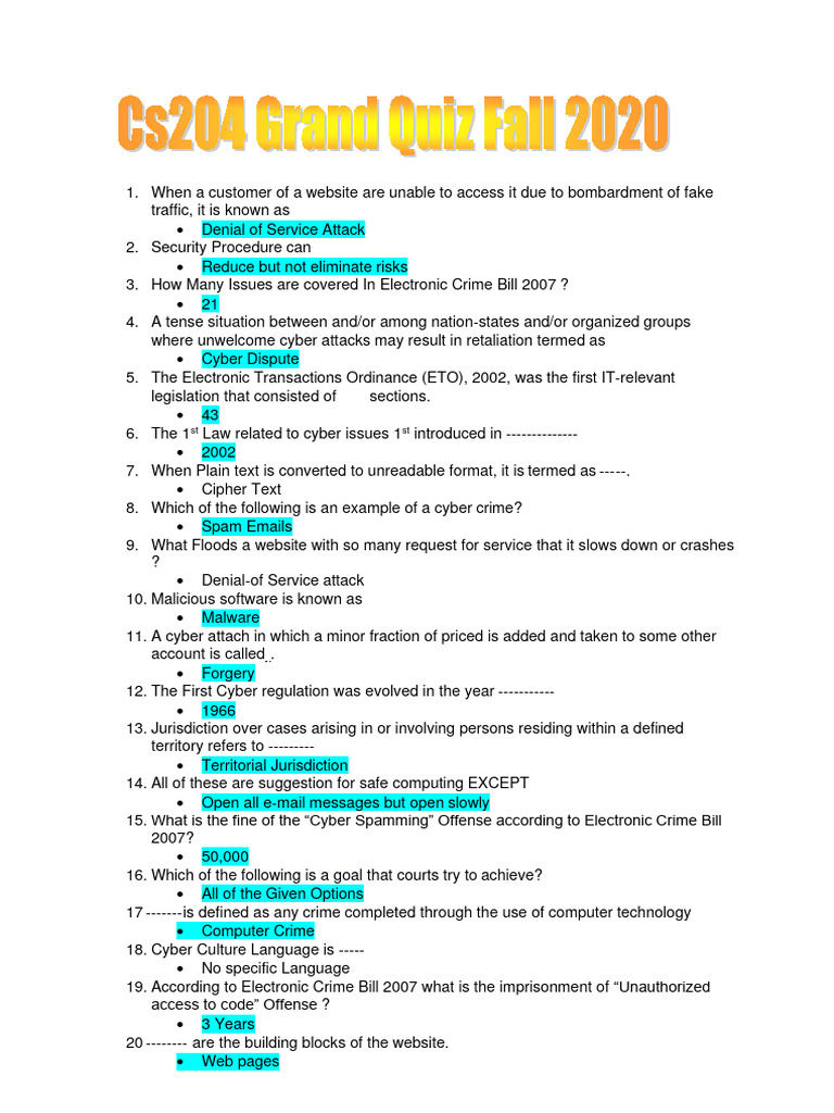 CS204 Midterm MCQs Download | PDF | Online Chat | Computer Virus