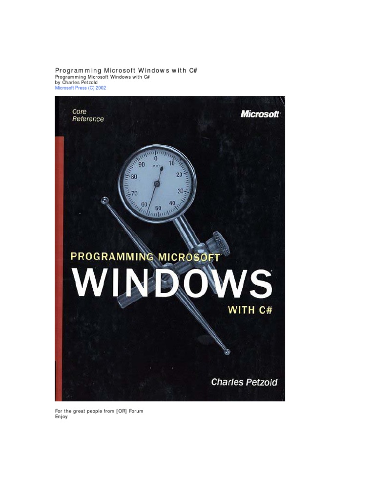 Programming Microsoft Windows With C# | PDF