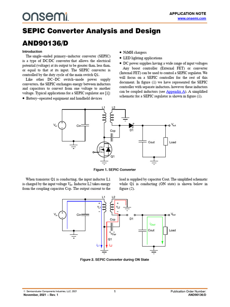 SEPIC Converter Design and Analysis Guide | PDF | Electrical ...