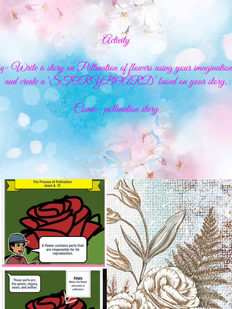 Activity Q-Write A Story On Pollination of Flowers Using Your ...