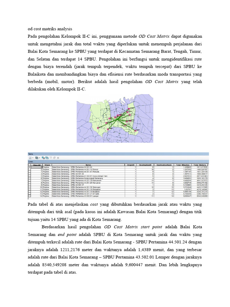 Od Cost Matriks Analysis | PDF