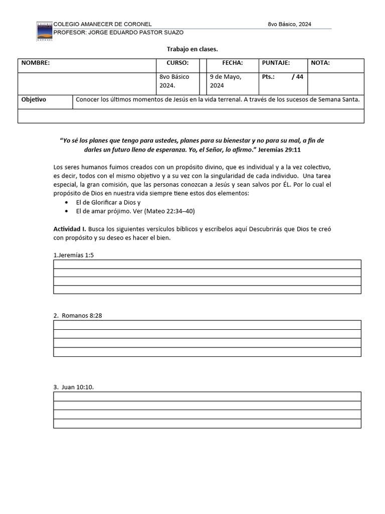 para trabajo en clases 23 de mayo 2024 | PDF | Dios | Creencia religiosa y doctrina