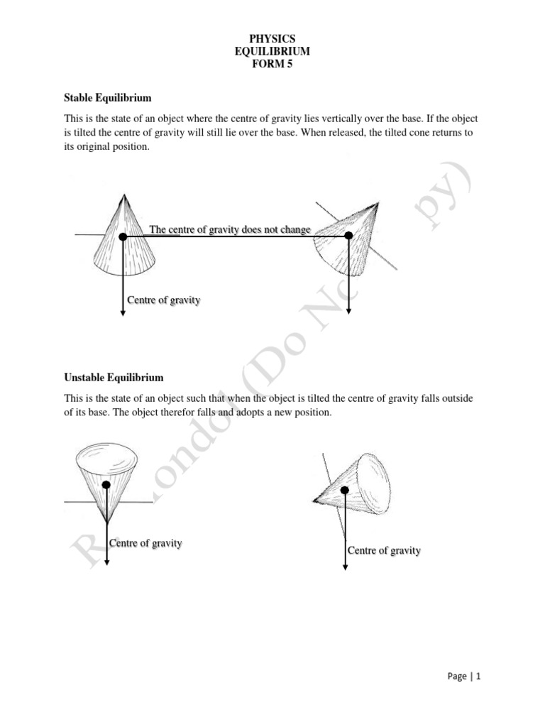 Physics - Equilibrium | PDF | Center Of Mass | Mechanics