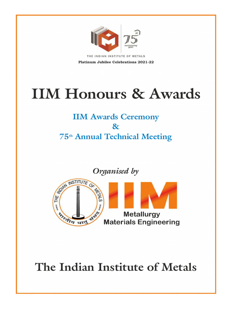 2021 IIM Awards Citation Booklet | PDF | Steelmaking | Steel
