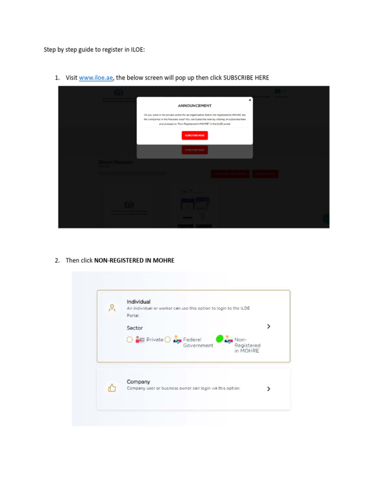 Step by Step Guide To Register in ILOE | PDF