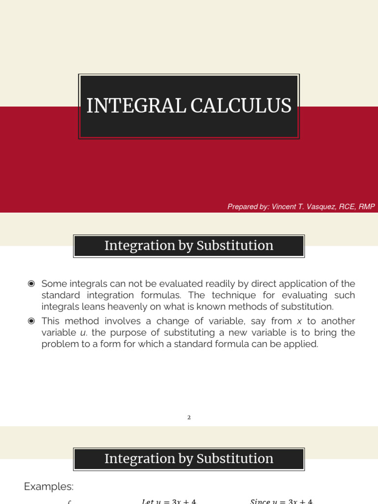 1.2. Integration by Substitution | PDF | Integral | Mathematics