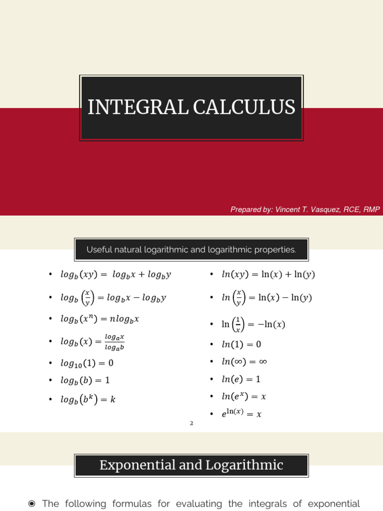 Exponential and Logarithmic Integration | PDF | Discrete Mathematics ...